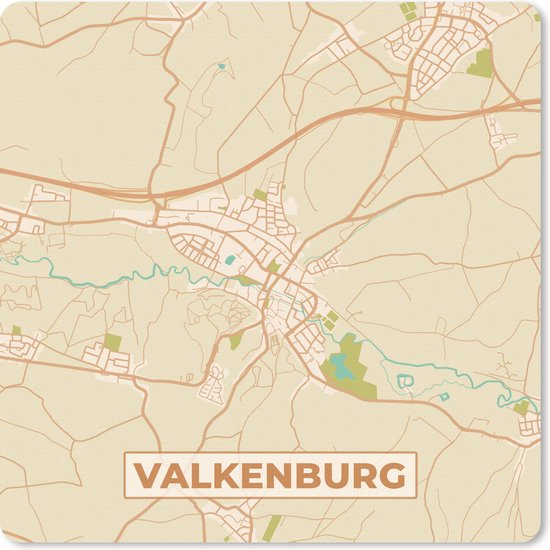 Muismat - Valkenburg - Kaart - Plattegrond - Stadskaart - 20x20 cm ...