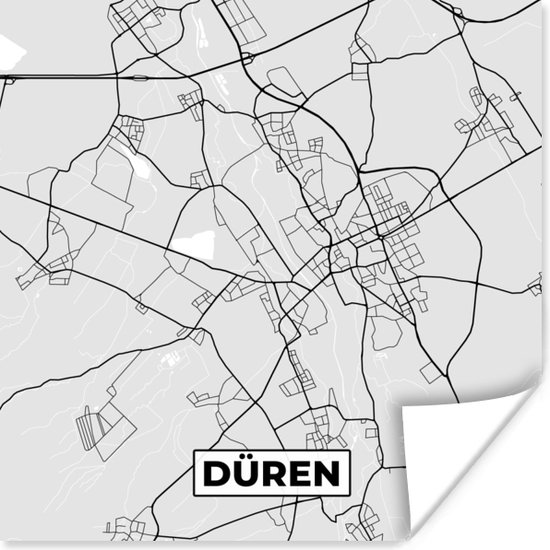 Affiche Düren - Carte - Plan de la ville - Carte - Allemagne - 50x50 cm ...
