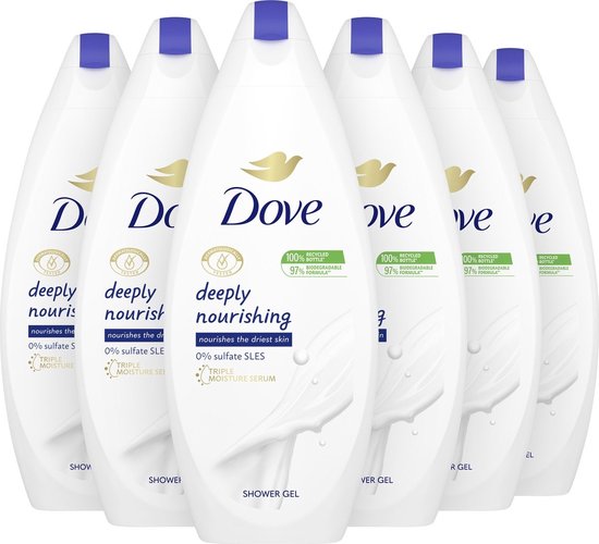 Dove Deeply Nourishing Douchegel - 6 x 250 ml - Voordeelverpakking ...