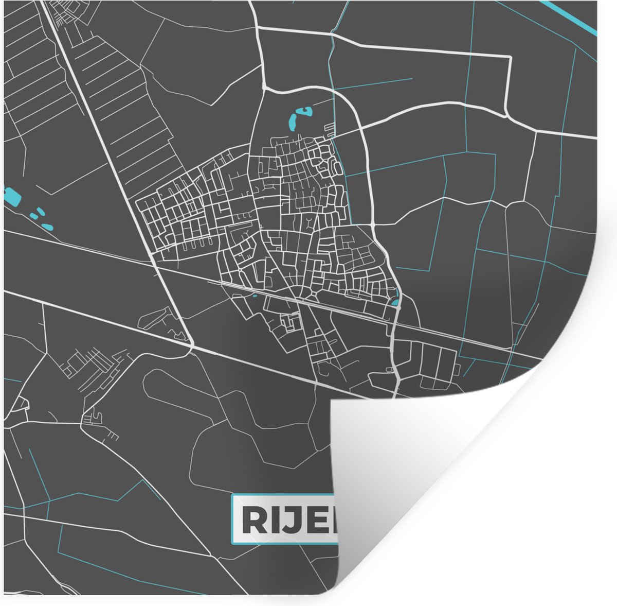 Muurstickers - Plattegrond - Rijen - Stadskaart - Kaart - 30x30 cm ...