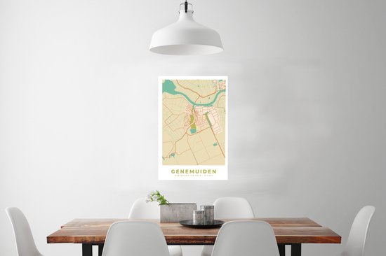 Poster Kaart - Genemuiden - Stadskaart - Plattegrond - 60x90 cm | bol.com