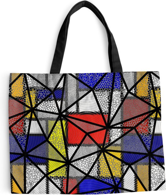 Schoudertas - Strandtas - Shopper Mondriaan - Abstract - Patronen ...