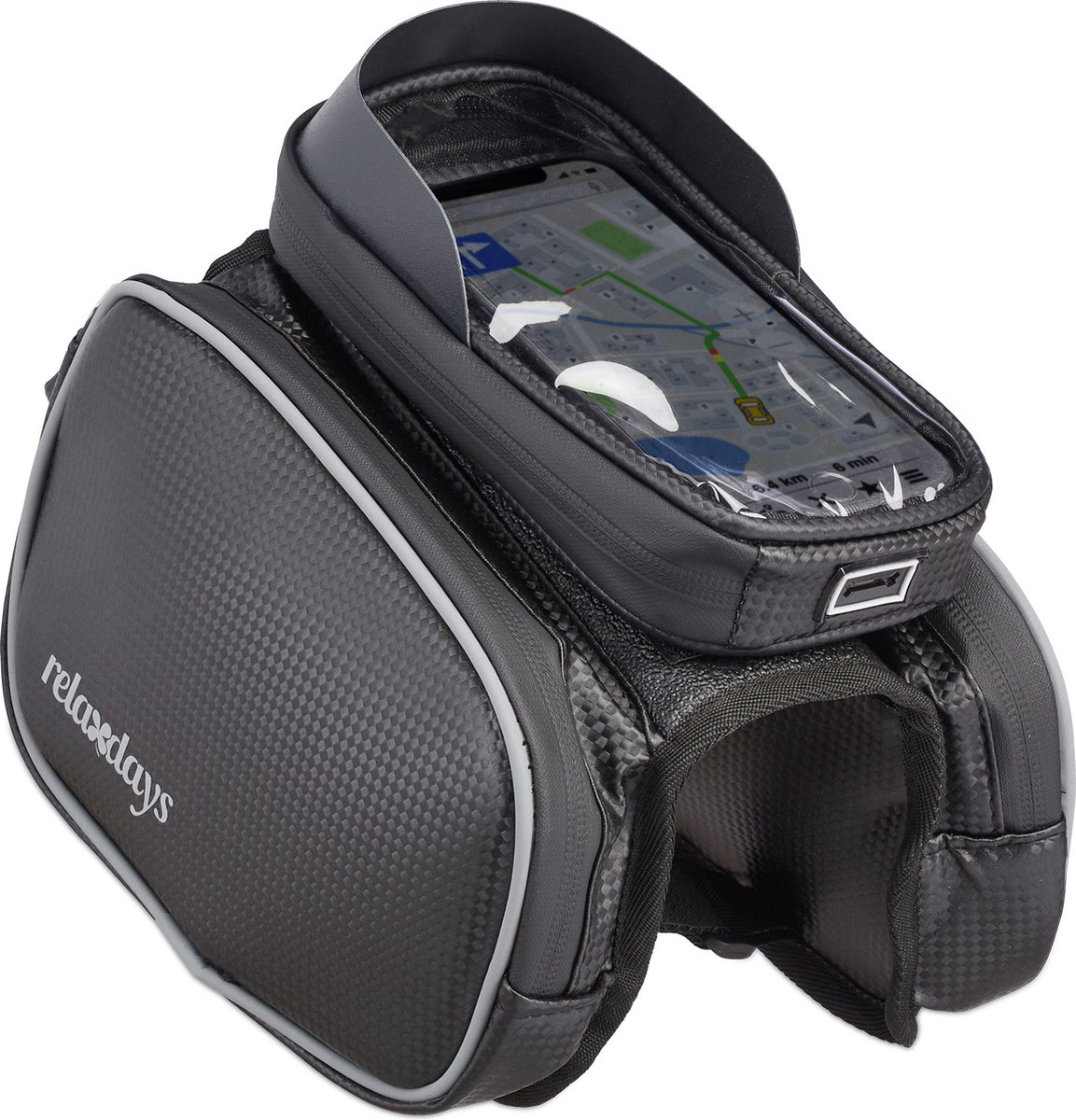 Relaxdays frametas fiets - met telefoonhouder - waterdicht - fietstas ...