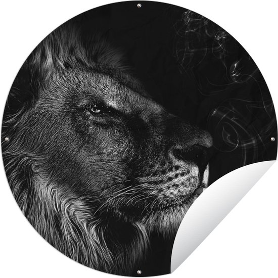 Garden Circle Lion - Smoking - Zwart - Wit - 150x150 cm - Affiche de ...