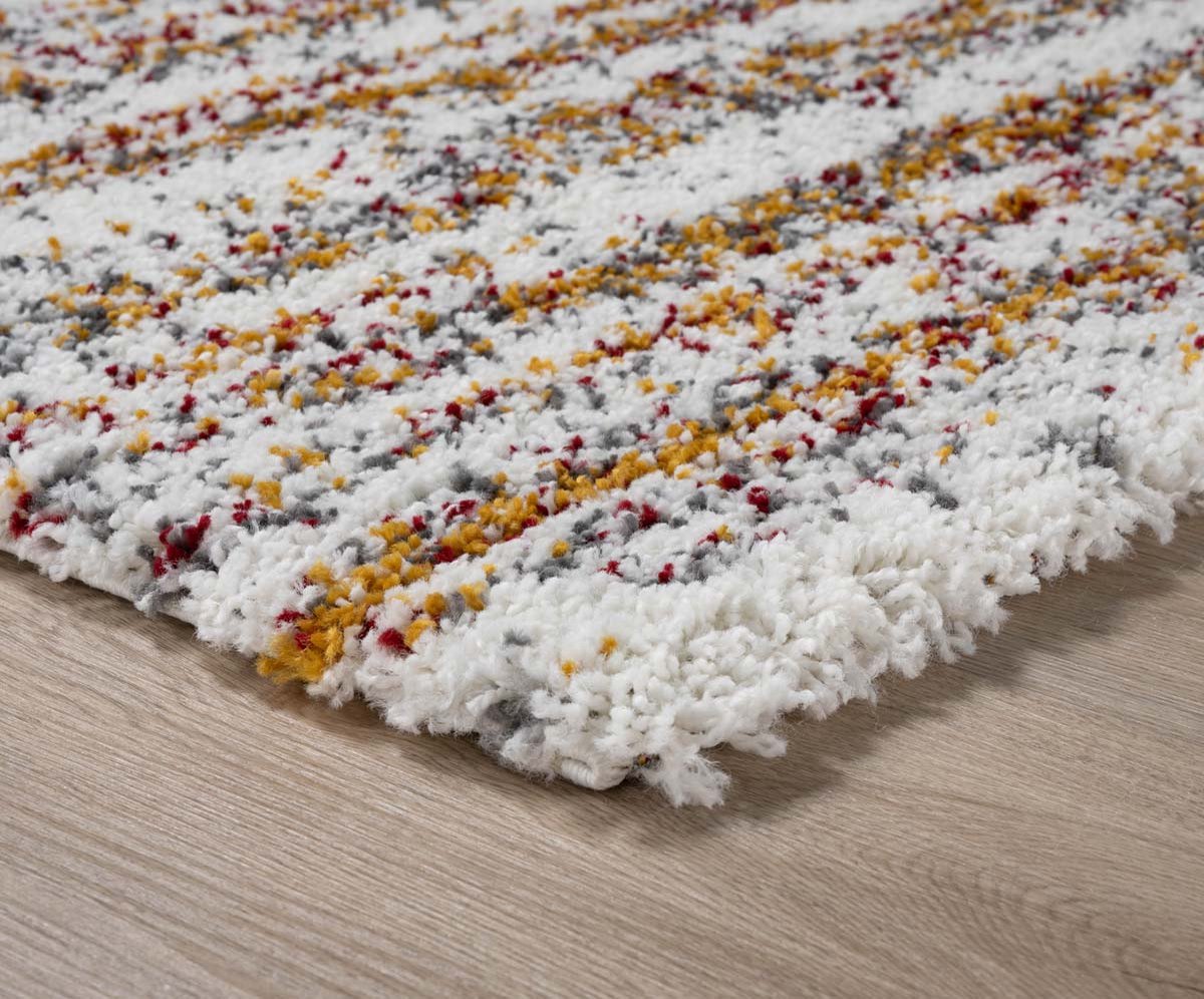 Hoogpolig vloerkleed strepen Artisan - wit/multi 100x200 cm | bol.com