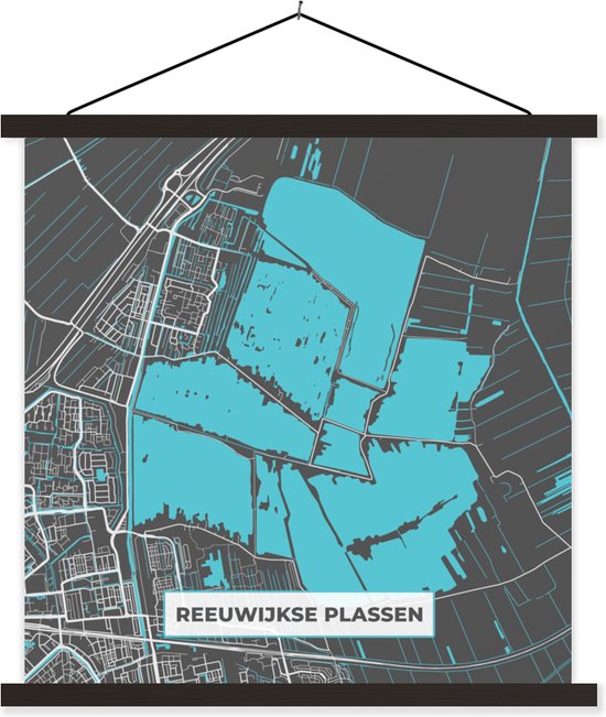 Posterhanger incl. Poster 90x90 cm - Schoolplaat - Plattegrond - Reeuwijkse Plassen -... | bol