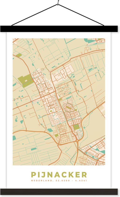 Schoolplaat - Pijnacker - Stadskaart - Plattegrond - Kaart - Vintage ...