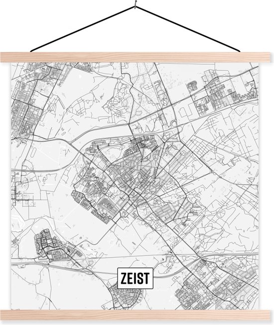 Schoolplaat - Stadskaart Zeist - 120x120 cm - Blanke latten ...