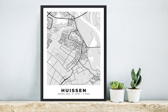 Fotolijst incl. Poster - Kaart - Huissen - Plattegrond - Stadskaart ...