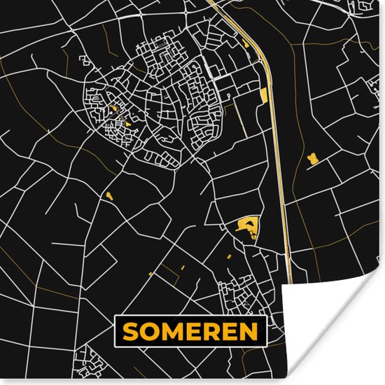 Poster Someren - Stadskaart - Goud - Plattegrond - Kaart - Nederland ...
