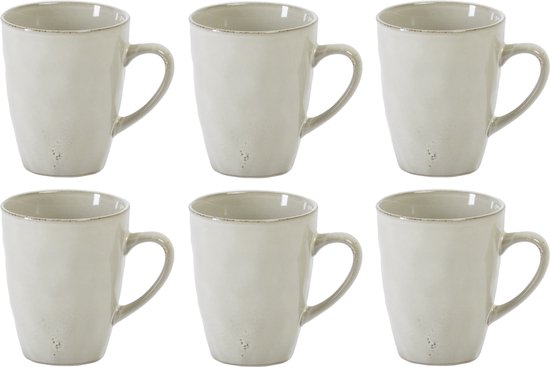 Tavola - Stone Grey - Koffiemok - Grijs - Met Oor - 350ml - 6 stuks ...