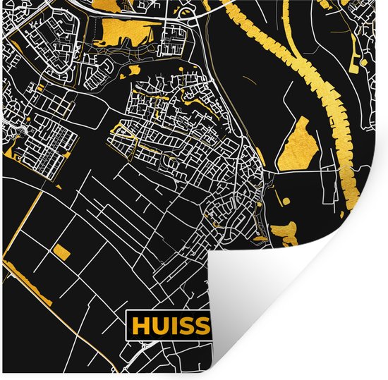 Muurstickers - Sticker Folie - Plattegrond - Huissen - Stadskaart ...