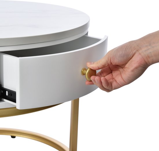 Moderne Nesting Salontafel Set - 2 Ronde Tafels - Hoogglans Marmer ...