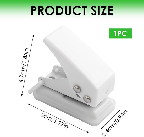 Mini perforator met één gat - Draagbare handperforator voor papier en ...