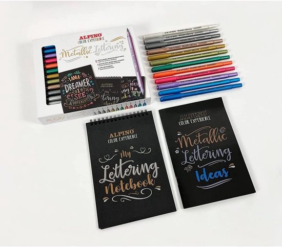 Viltstiften voor Lettering en Bullet Journal - 12 Kleuren Metallic ...