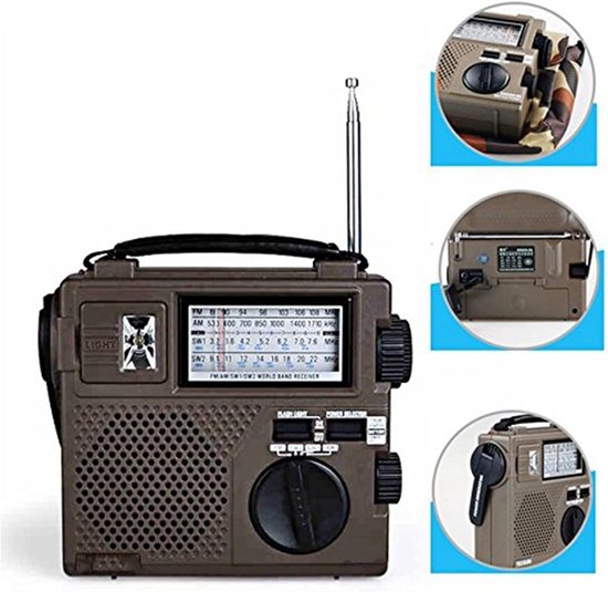 Digitale Radio Ontvanger met Noodverlichting en Handmatige Hand Crank | bol
