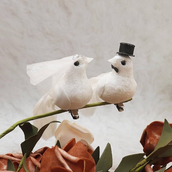 Witte duiven vogelsculptuur - 1 paar | bol