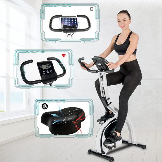 Inklapbare Hometrainer met Weerstand en Hartslagsensor voor Fitness ...