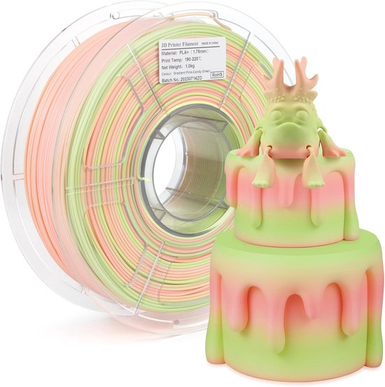 Rainbow PLA+ Filament 1.75mm voor 3D Printer - Hoge Precisie Macaron ...