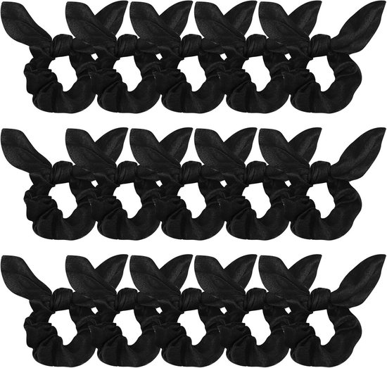 15x Haar Scrunchies met Strik en Lint - Elastische Haarelastiekjes voor ...