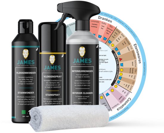 James Set Textiel 950 ml – Complete Vlekkenverwijderaar Set – Tapijt ...