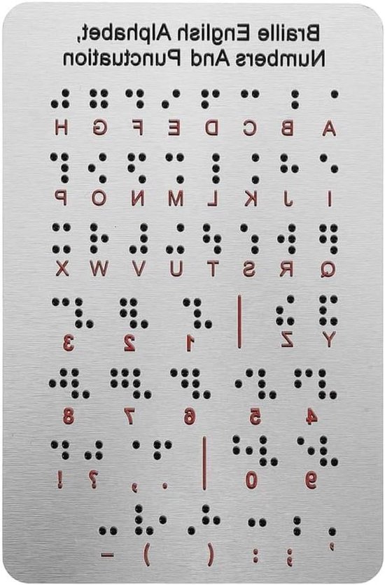 Allecta - Braille alfabet bord met reliëf stippen, cijfers en ...