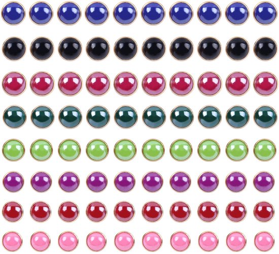 Buttons - 80pcs 10mm Pearl Resin Buttons, Half Resin Dome Cap Gold ...