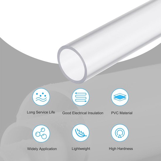 Harde Transparante PVC Buizen 33mm x 40mm (1/4 inch) - Sterke Leiding ...