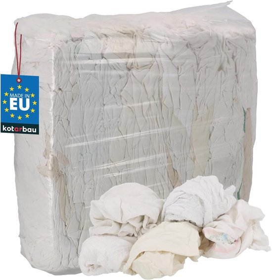Poetsdoek Wit Katoen 10 kg - Op Maat Gesneden voor Industriële ...