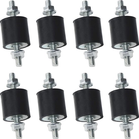 8 Rubber Mounts 25 x 25mm - Trillingsisolatoren voor Schokdemping | bol