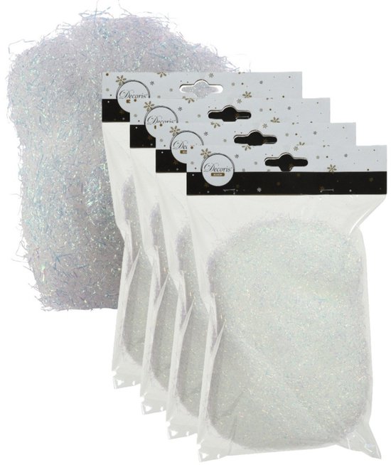Decoris Kerstboomversiering engelenhaar - wit - iriserend - 80 gram ...