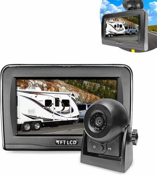 Draadloze Magnetische Hitch Camera met 4.3 inch LCD Monitor voor ...