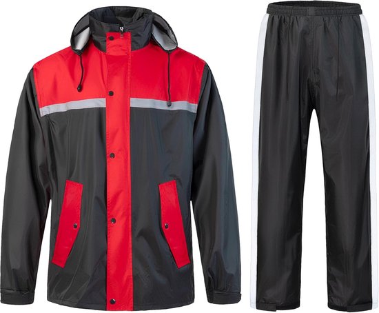 2-Delige Waterdichte Motor Regenpak Set - Winddicht en Reflecterend | bol