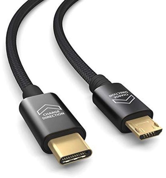USB C naar Micro USB-kabel 2 meter - Laad- en datakabel voor Micro USB ...
