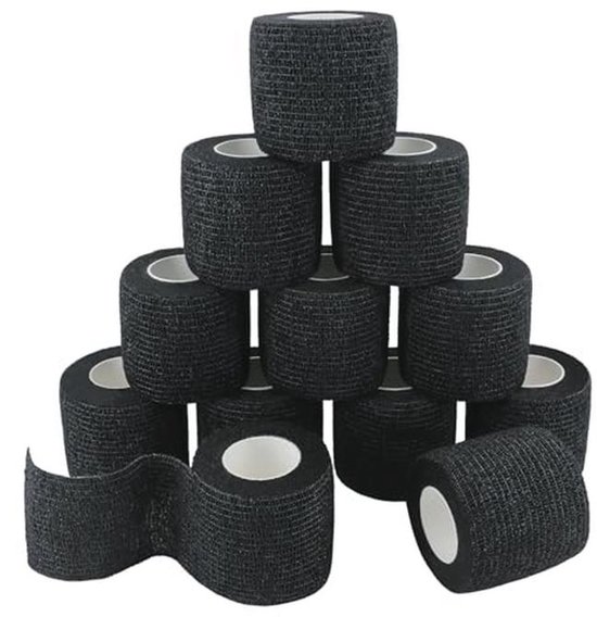 Zelfklevend Verband voor Sport en Eerste Hulp - 12 Rollen, 5 cm x 4,5 m ...