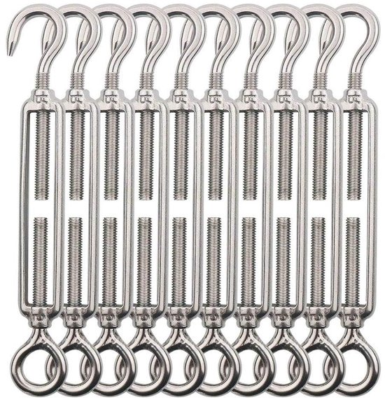 Green Glow - Roestvrij stalen kabelspanner set - 10 stuks draadspanners ...