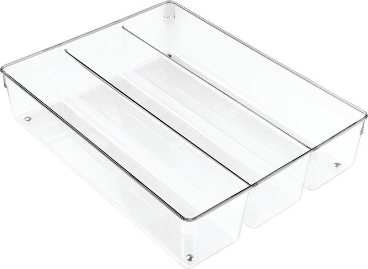 iDesign Ladebakjes sorteerbak B (3-vaks) transparant 8 cm hoog ...