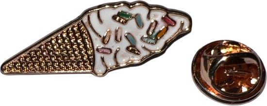 IJs Softijsje Sprinkles Emaille Pin 1 cm / 3 cm / Wit Goud | bol.com
