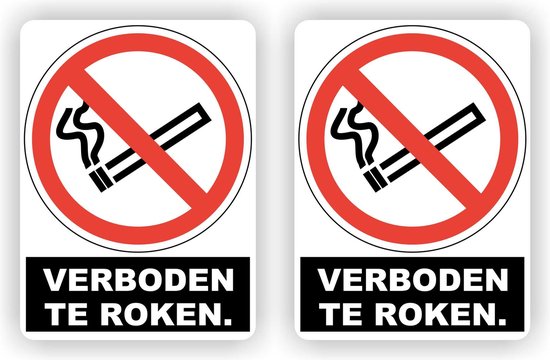 Verboden te roken stickers set 2 stuks. | bol