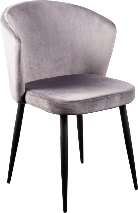 Lina® Wave Eetkamerstoel Grijs - Velvet | bol