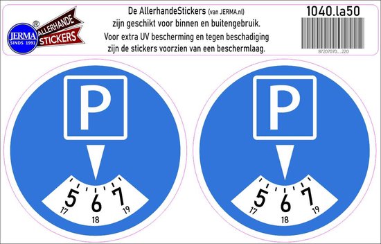 Parkeerschijf PICTOGRAM STICKER, niet vergeten sticker set | bol