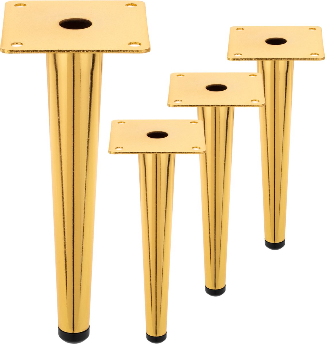 PrimeMatik - Set van 4 rechte meubelpoten met conische vorm en ...