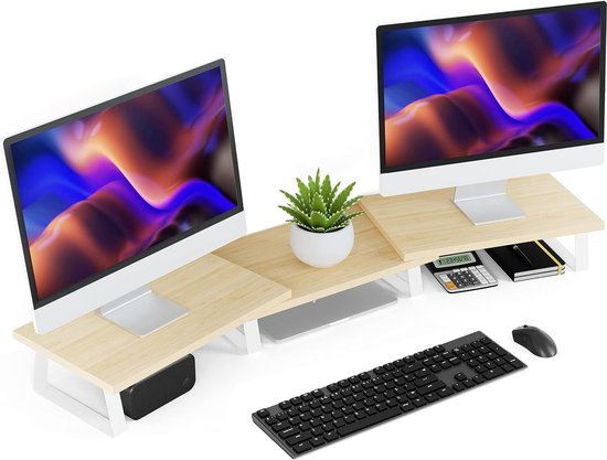JGS ® Grote monitorstandaard, 2- of 3-monitorstandaard, schermverhoging ...