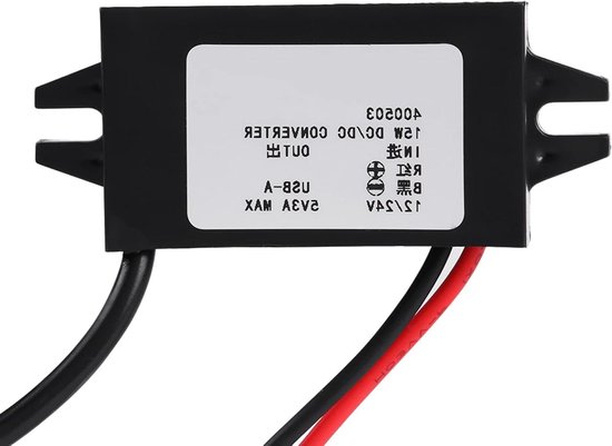 DC-DC Adapter 12V/24V naar USB 5V 3A Converter Regulator Kabel | bol