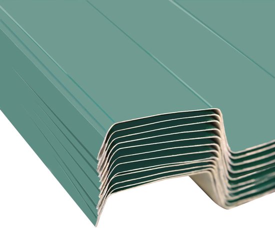 vidaXL 12st Dakpanelen gegalvaniseerd staal groen - Dakpaneel ...