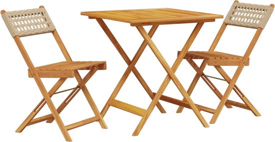 vidaXL Bistro Set - Tuinmeubel - 3-delige Bistroset poly rattan en ...