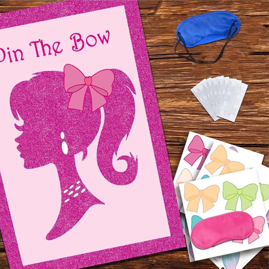 Pin The Bow Party Games - Roze Prinses Poster - Party Decoraties voor ...