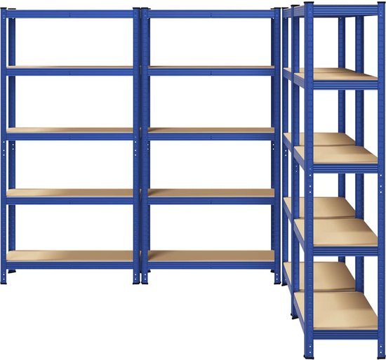 vidaXL Opbergrekken 4 st 5-laags blauw | bol
