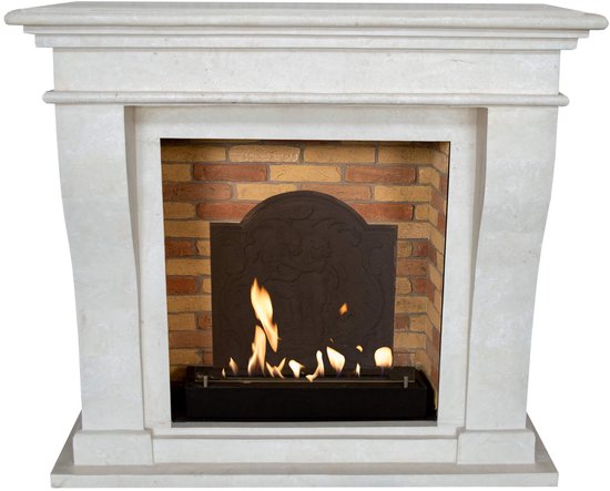 Xaralyn Kreta BME-SWU bio-ethanol open haard - Witte ruwe natuurstenen haardombouw - 3... | bol