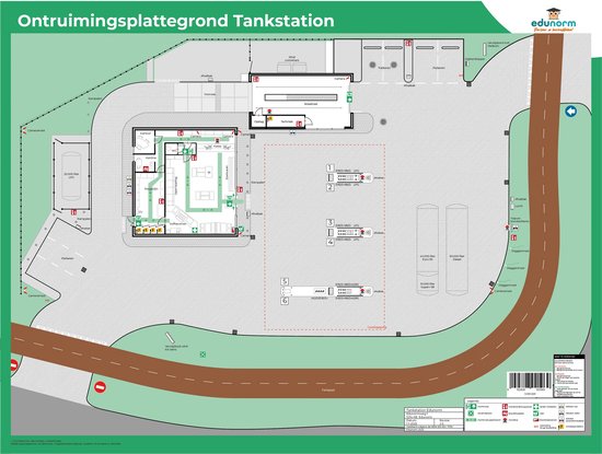 Ontruimingsplattegrond Tankstation - Norm NEN-EN-ISO 7010 | Games | bol